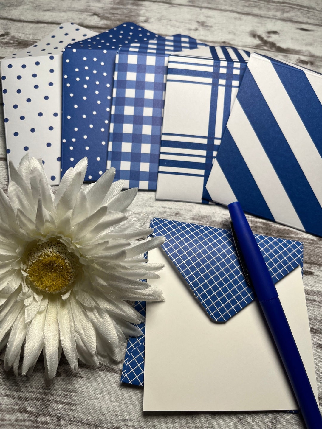 Blue Mini Envelopes, Note Cards, Set of 6 Envelopes, Journal Envelopes ...