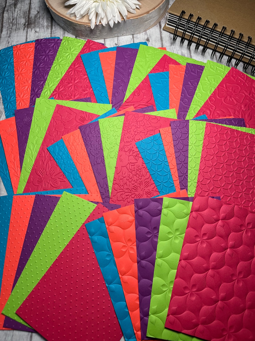 Embossed Paper, Embossed Cardstock, Junk Journal Paper, 40 Count ...