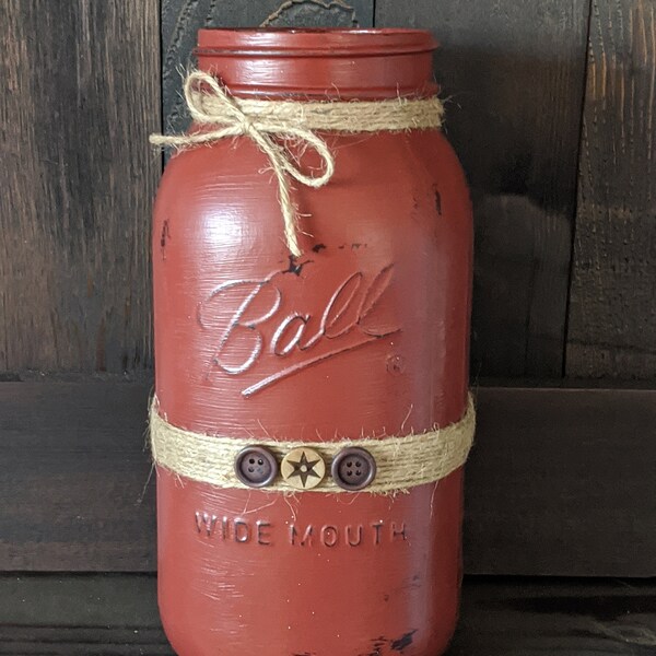 Distressed Mason Jar - Etsy