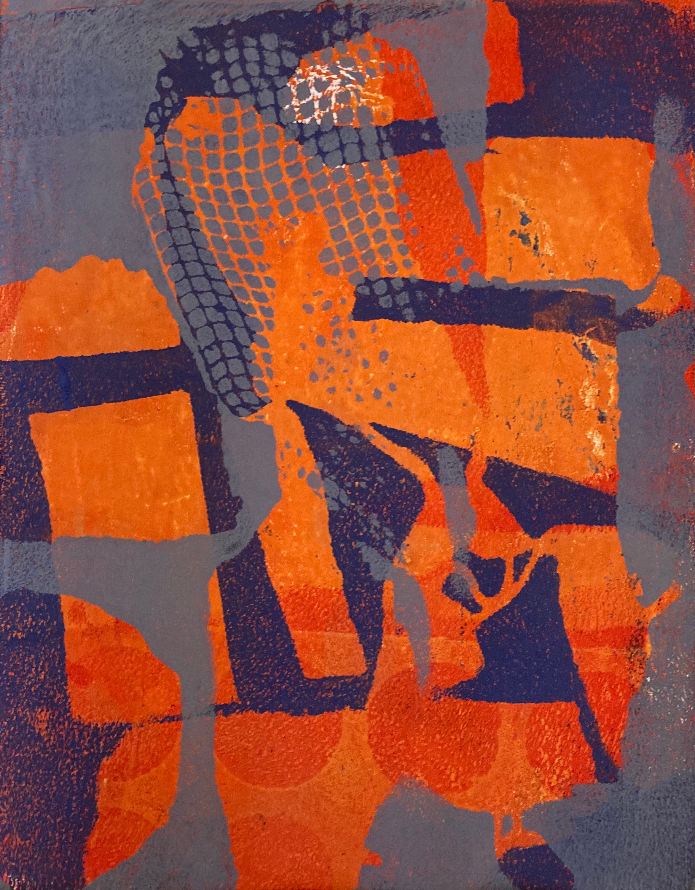 Sale abstract mounted monoprint | Etsy