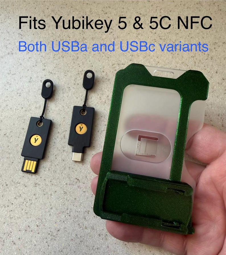 Side Slide Yubikey Token and Badge Holder With up to 3 ID Cards - Etsy