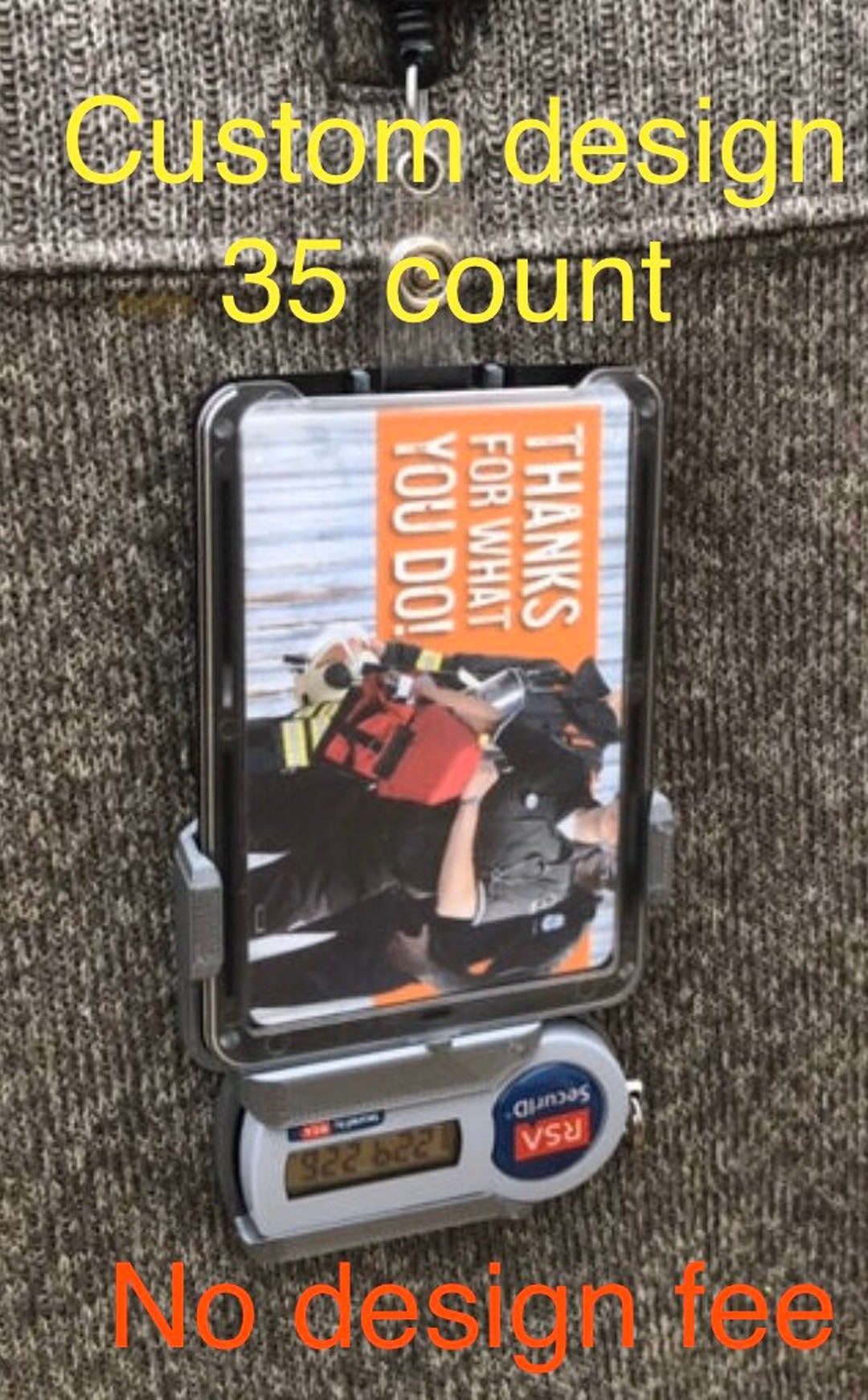 Custom Designed. 35 Quantity. 3D Printed RSA Id Token Holder and TRIPLE ...