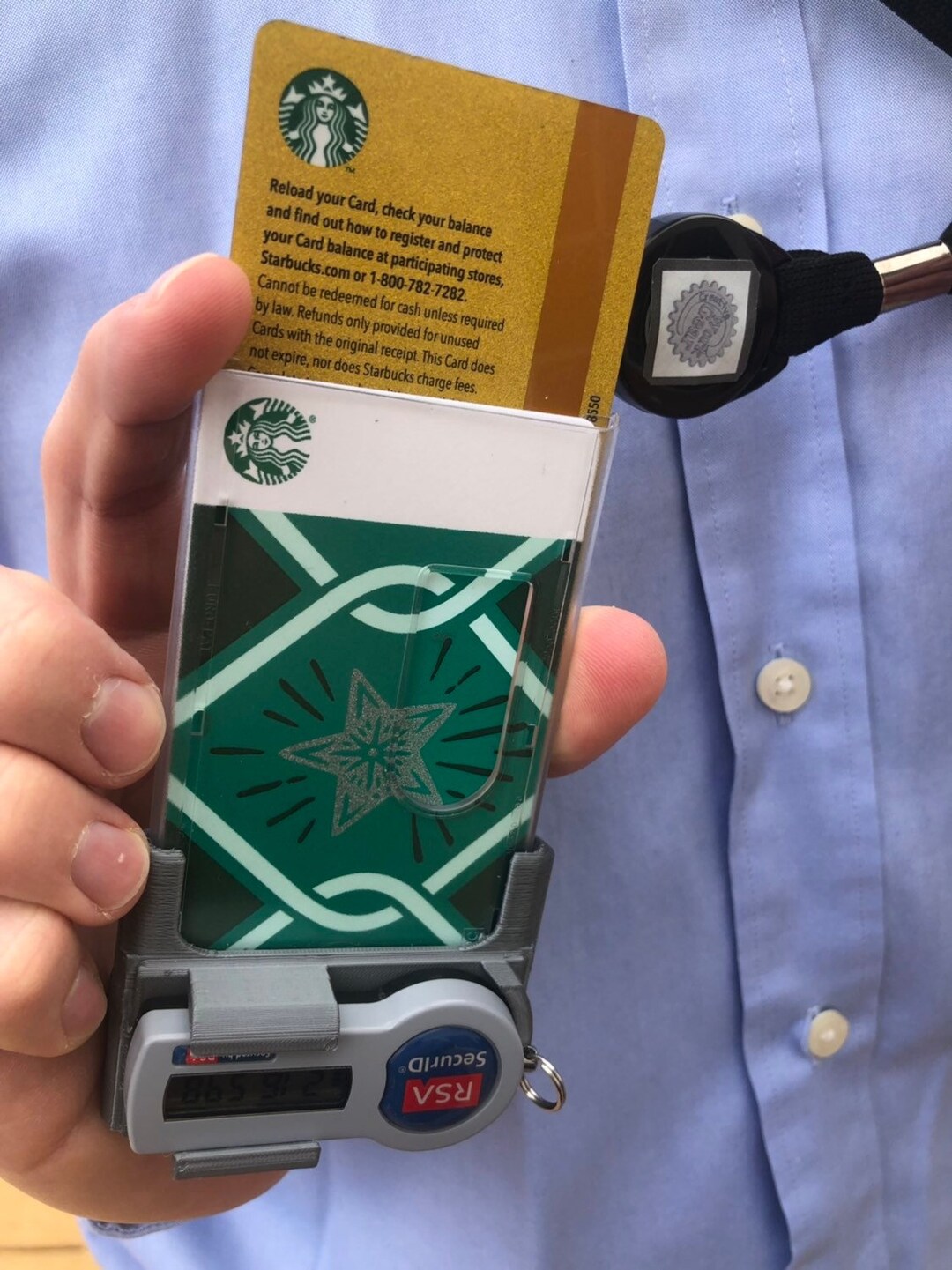 Dual Badge & RSA Token Holder: Wicker Pattern, Full Badge View - Etsy