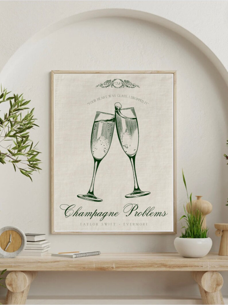 Champagne Problems Taylor Swift Inspired Hotel Napkin Digital Poster ...