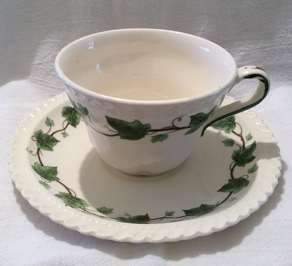Vintage Harker Cookware Tea Cup and Saucer Green Ivy Pattern - Etsy
