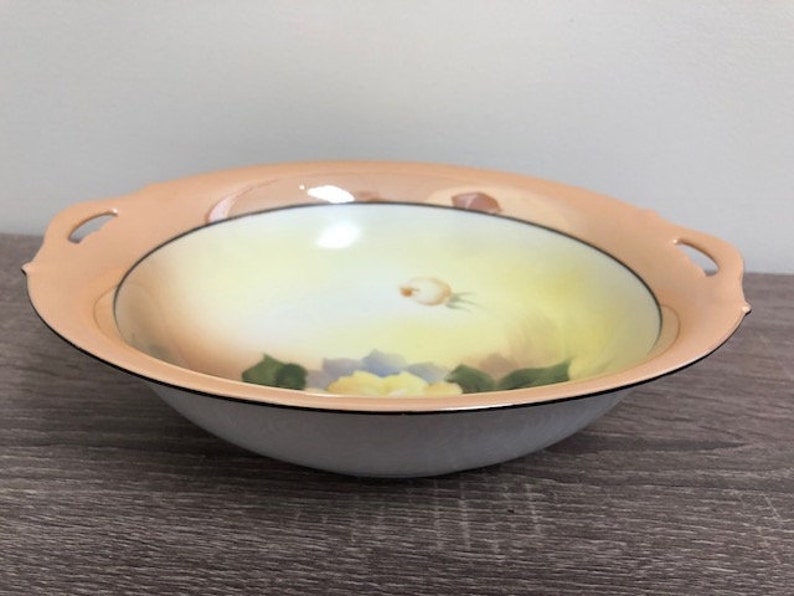 Noritake Lusterware Hand Painted Serving Bowl W/floral Design | Etsy