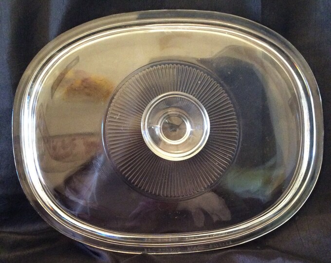 Pyrex Replacement Lid, Clear Oblong Cassarole Lid F12C, Ribbed Near Lid ...