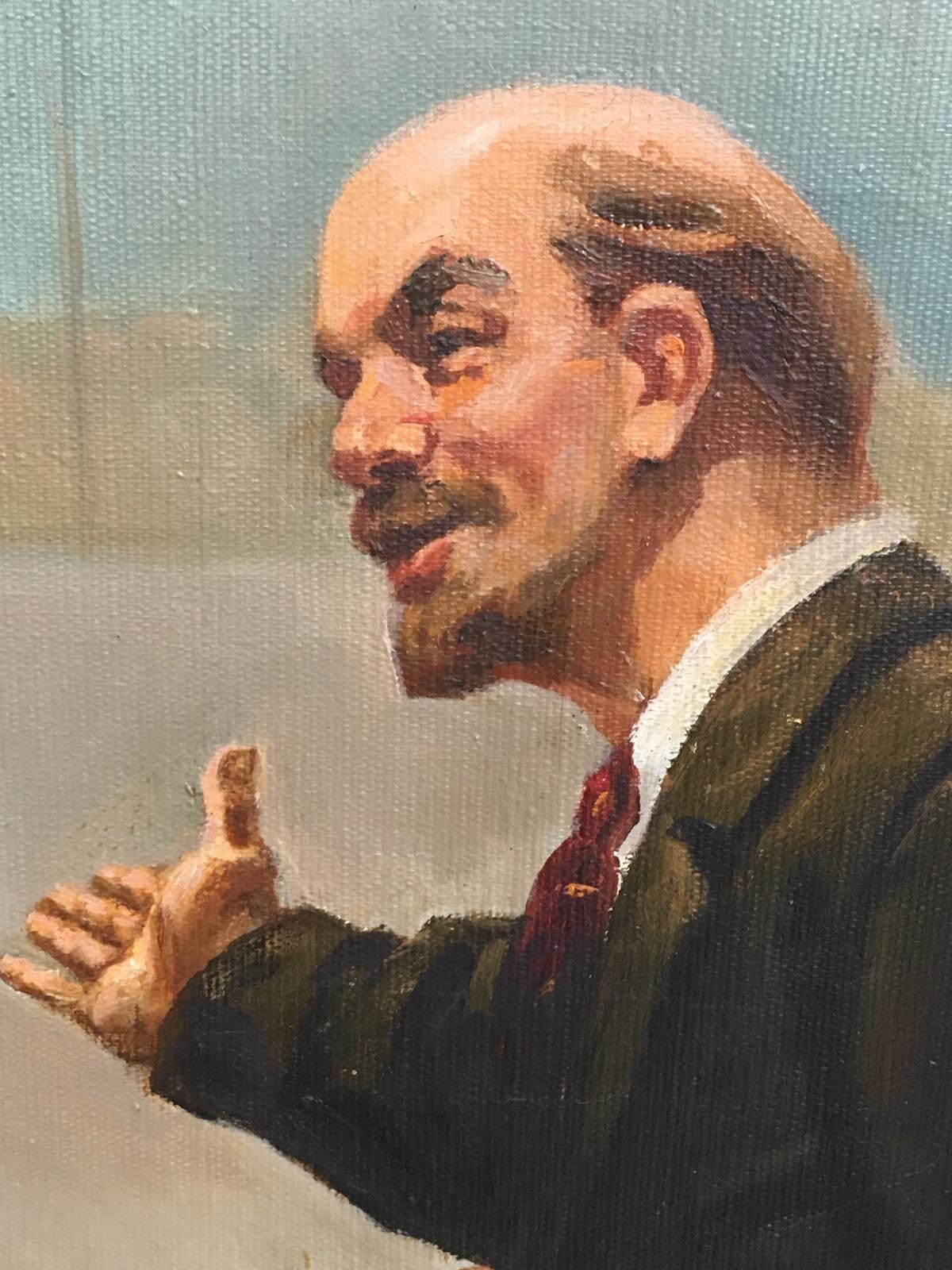 Oil Painting Lenin Rare Vintage Collectible Lenin at the | Etsy
