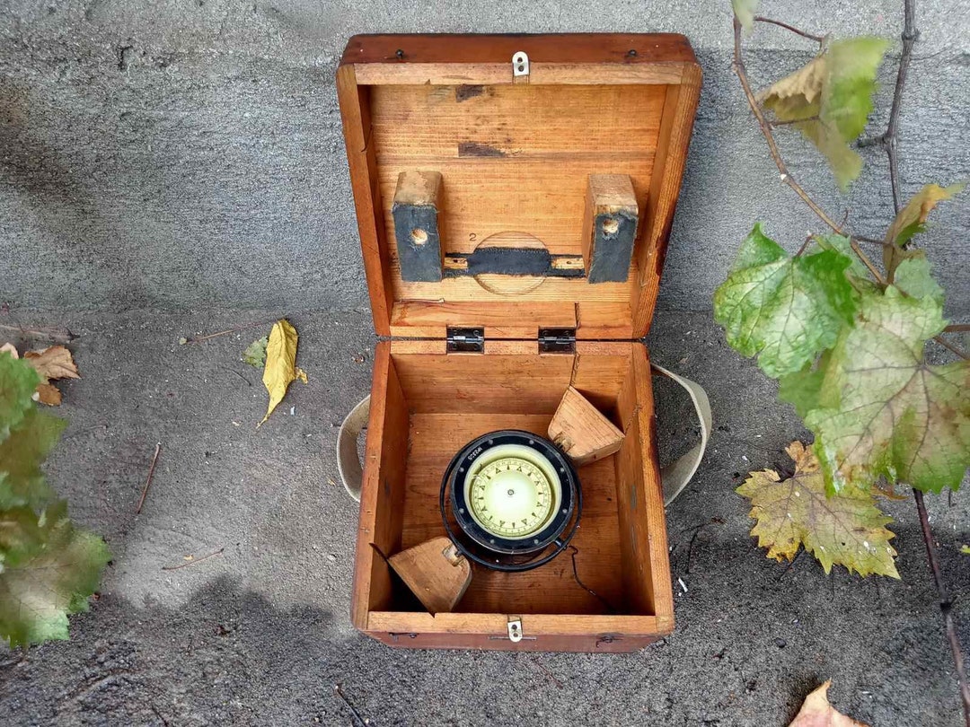Vintage Soviet Sea Ship Boat Marine Compass USSR Navy Russian Compass ...