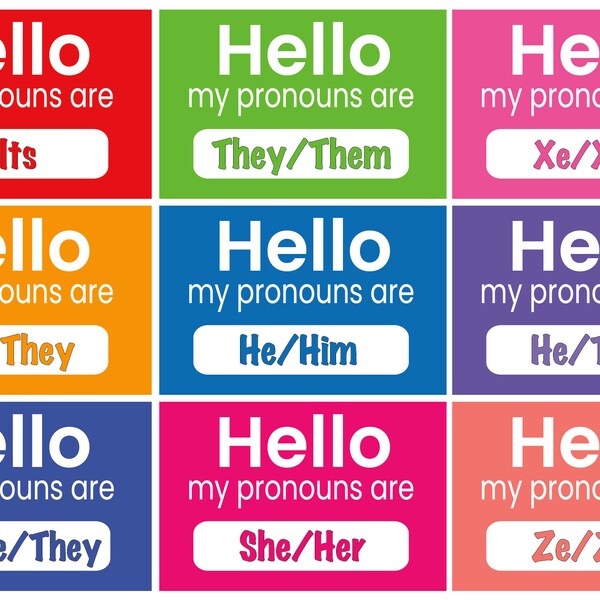 Pronoun Stickers - Etsy