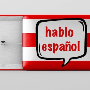 Hablo Español Pin - I Speak Spanish Pin Back Button | 1" Circle Button ...