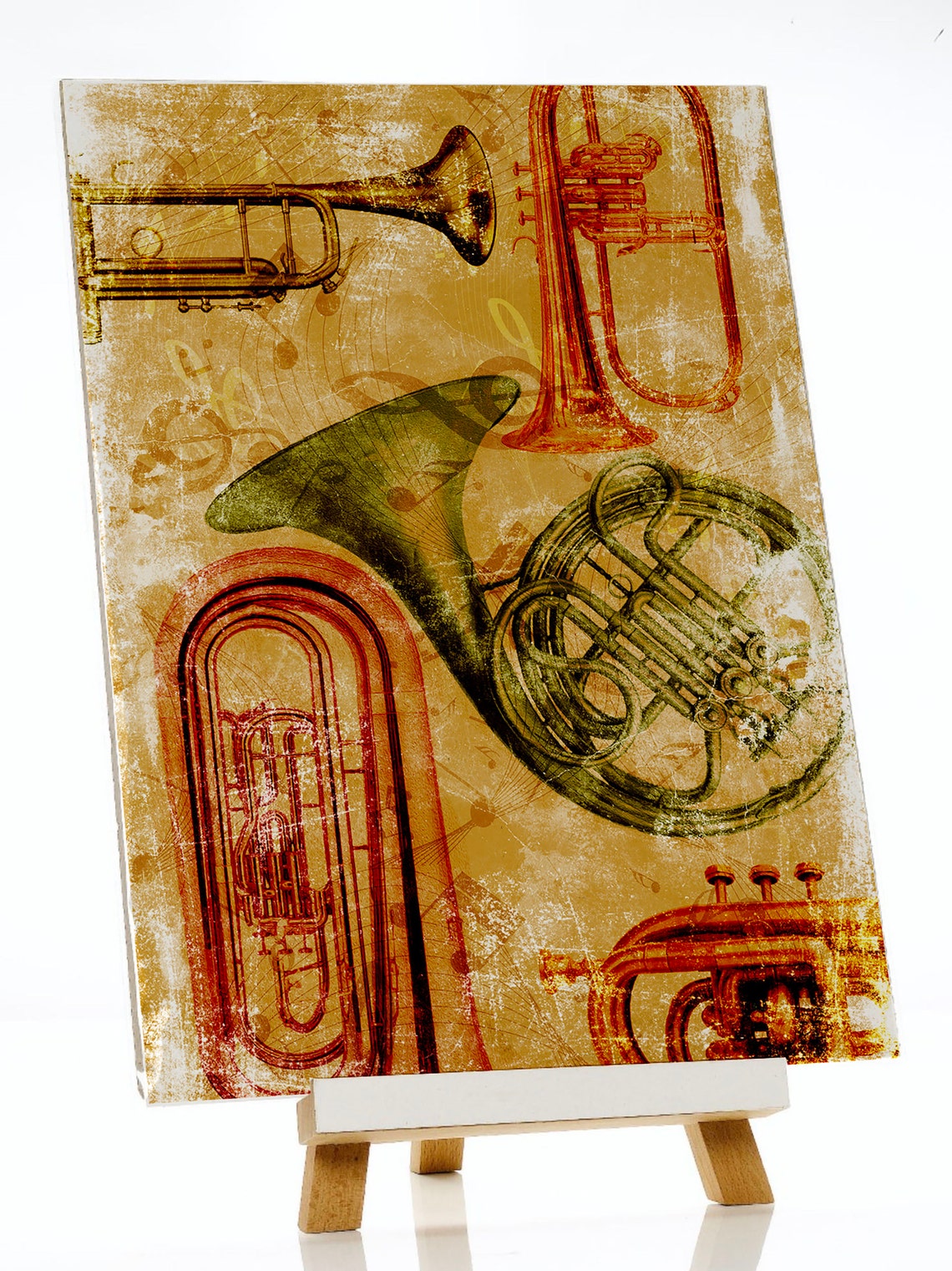 Music Instrument Art. Brass Section Art. Abstract Music Art. Gift for ...