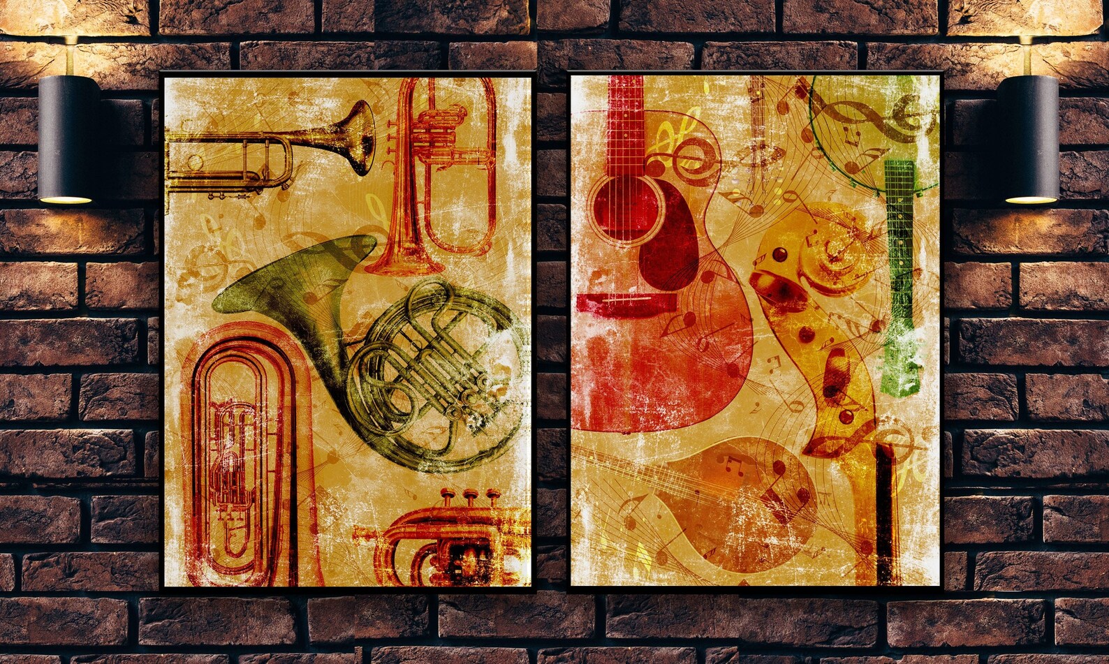Music Instrument Art. Brass Section Art. Abstract Music Art. Gift for ...