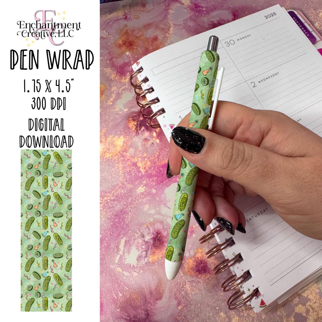 Party Pickles Digital Pen Wrap Original Hand Drawn 300 DPI PNG Download ...