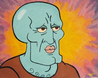 Squidward painting | Etsy