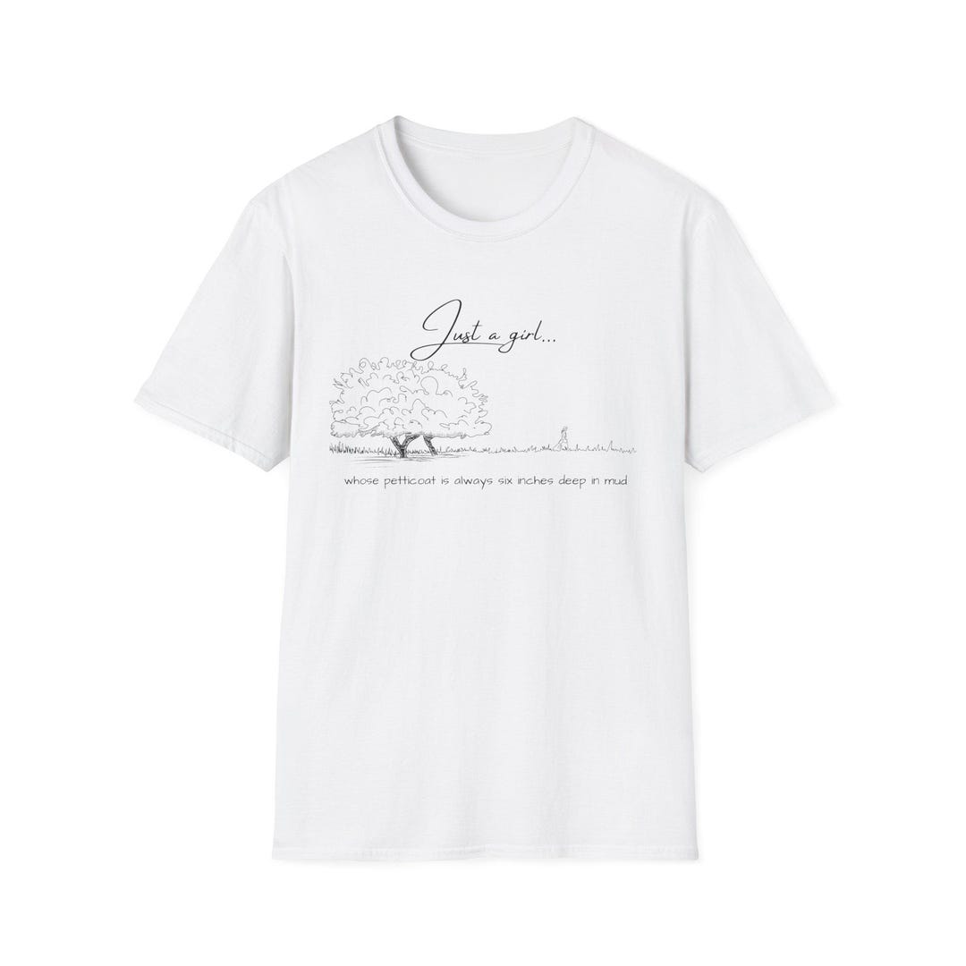 Jane Austen Pride and Prejudice Sketch T-shirt | Minimalist Line Art ...