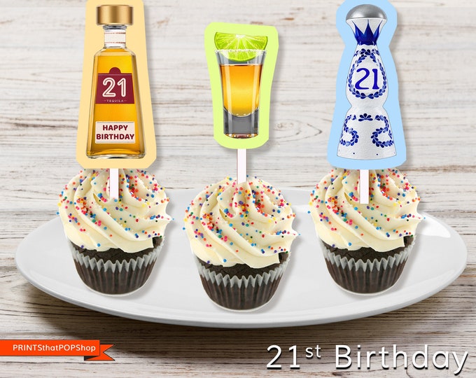 Don Julio Customized Tequila Bottle Cupcake Topper for 21st Birthday ...