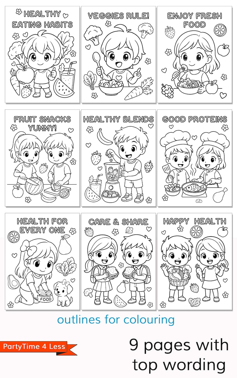 Healthy Eating Colouring Pages,18 Pages,teachers Kit,school Pages,cute ...