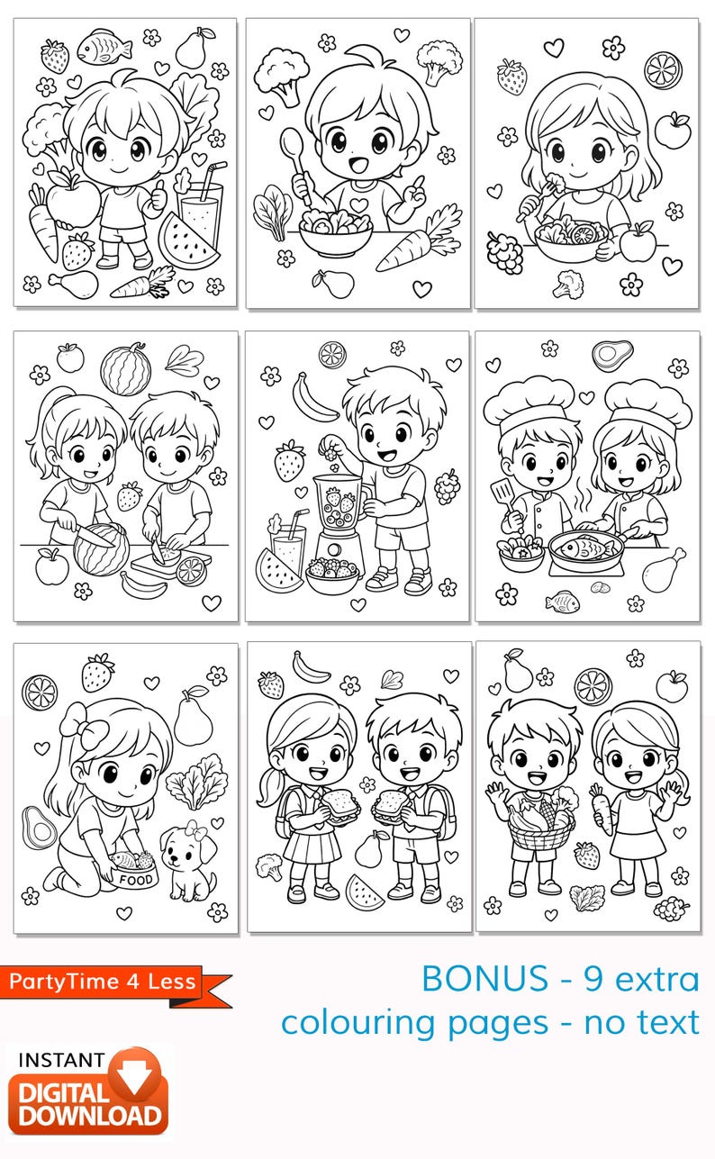 Healthy Eating Colouring Pages,18 Pages,teachers Kit,school Pages,cute ...