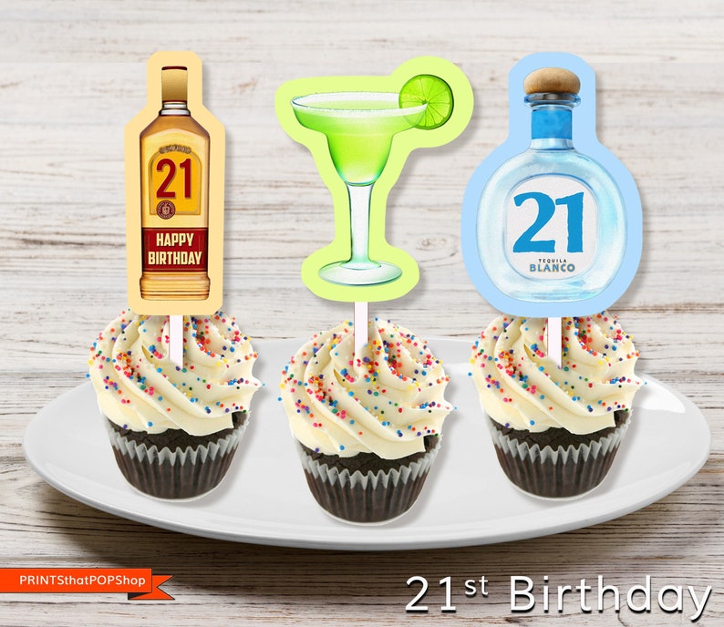 Margaritas and Tequila Toppers,diy Tequila Drink Cupcake Toppers ...