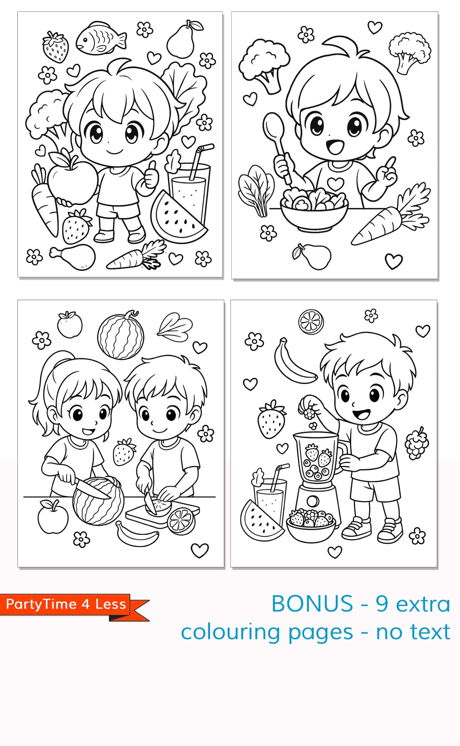 Healthy Eating Colouring Pages,18 Pages,teachers Kit,school Pages,cute ...