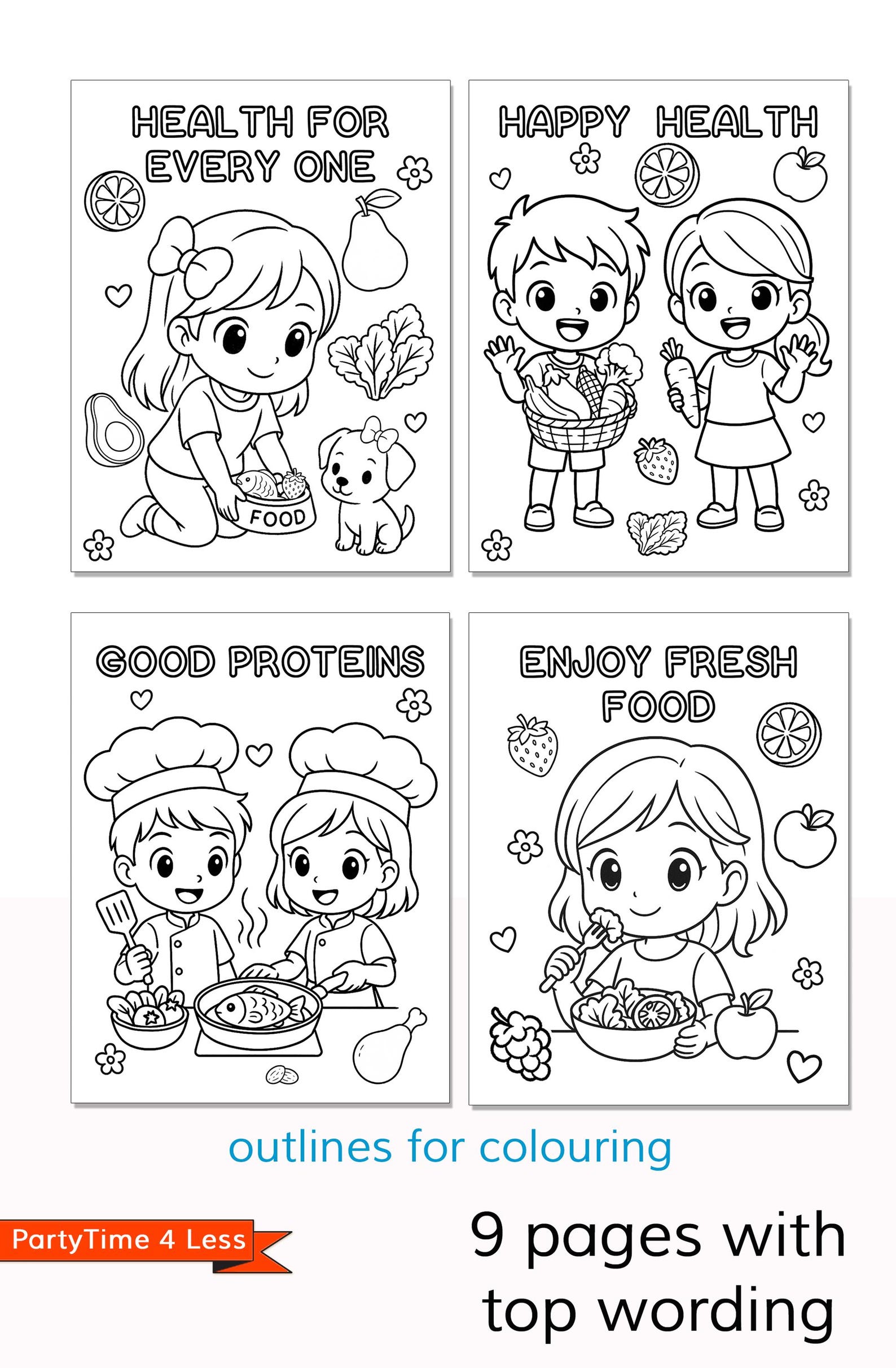 Healthy Eating Colouring Pages,18 Pages,teachers Kit,school Pages,cute ...