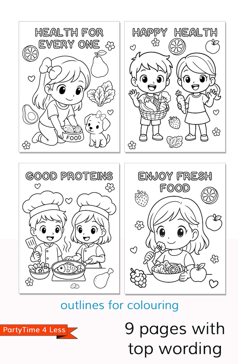 Healthy Eating Colouring Pages,18 Pages,teachers Kit,school Pages,cute ...