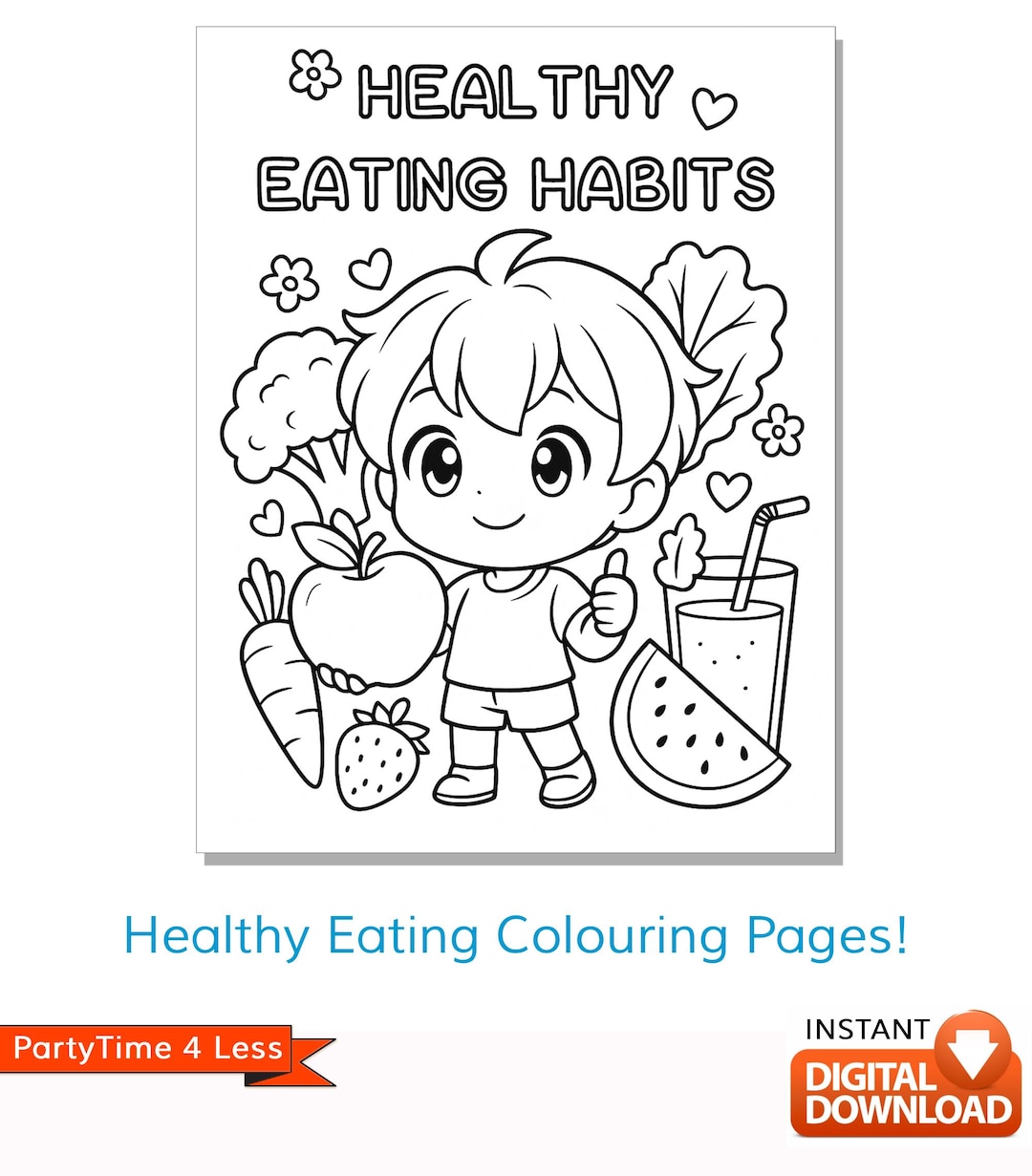 Healthy Eating Colouring Pages,18 Pages,teachers Kit,school Pages,cute ...