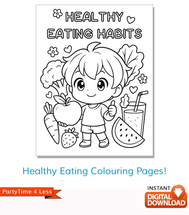 Healthy Eating Colouring Pages,18 Pages,teachers Kit,school Pages,cute ...