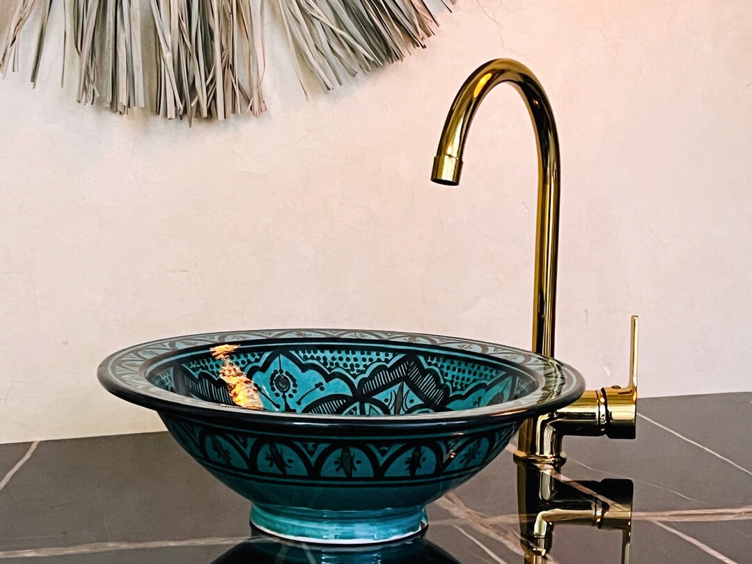 Moroccan Sink Moroccan Handmade, Ceramic Sink, Bathroom Vessel ...