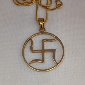 Handmade Solid Yellow Brass Hindu Religious Lucky Swastik Symbol ...