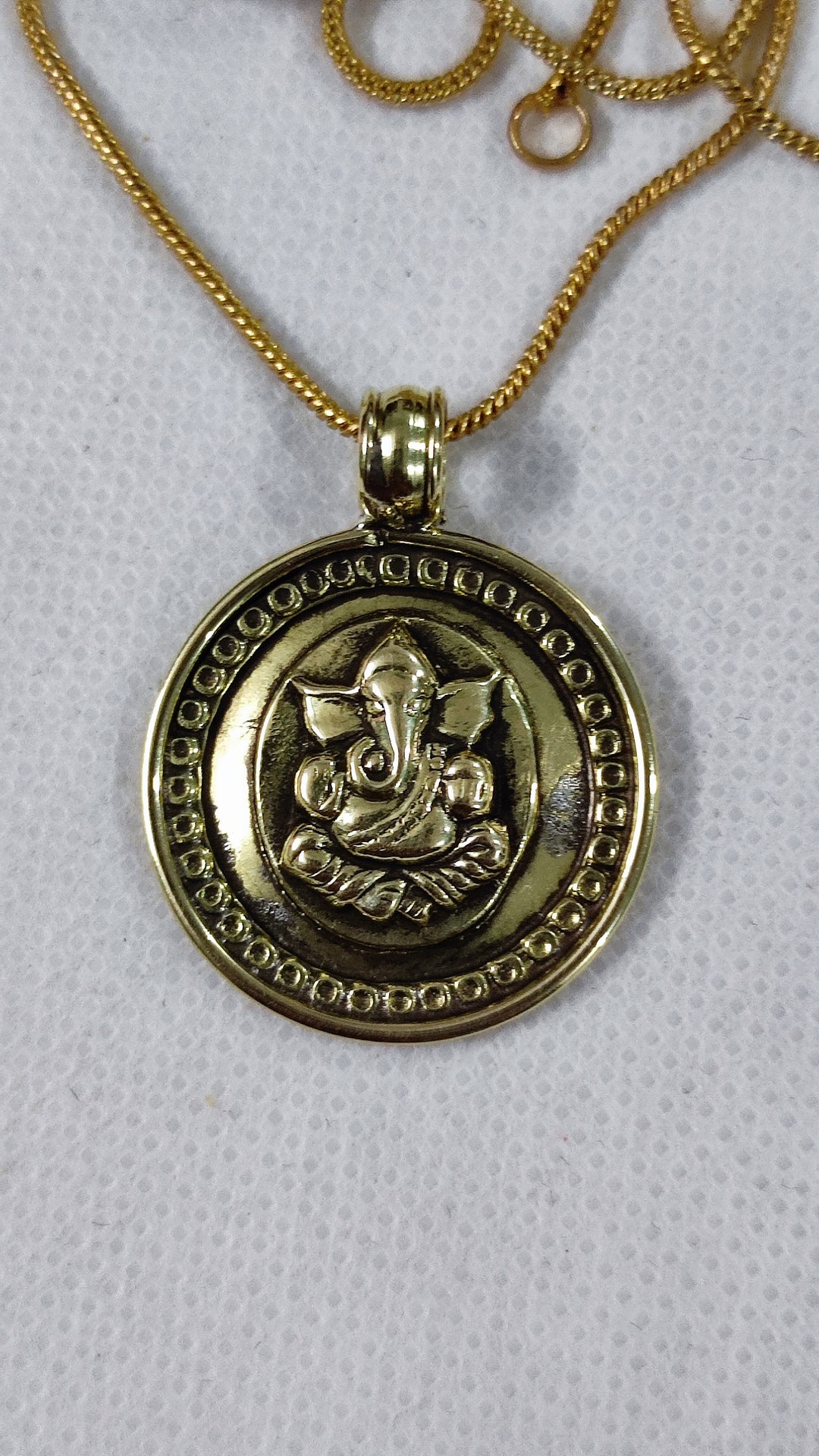 Handmade Brass Lord Ganesha Pendant Necklace - 22 Inch Chain - Etsy