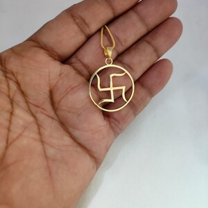 Handmade Solid Yellow Brass Hindu Religious Lucky Swastik Symbol ...