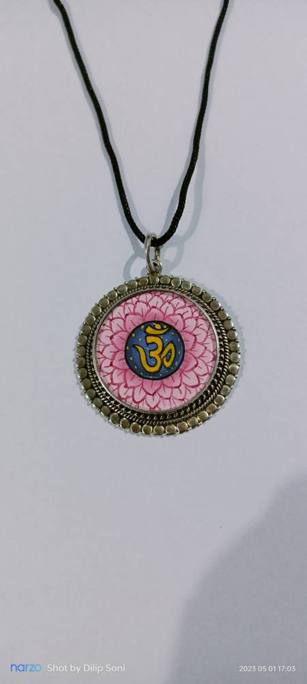 Hand Painted Miniature Painting Crown Chakra or Sahasrar Chakra Om Yoga ...
