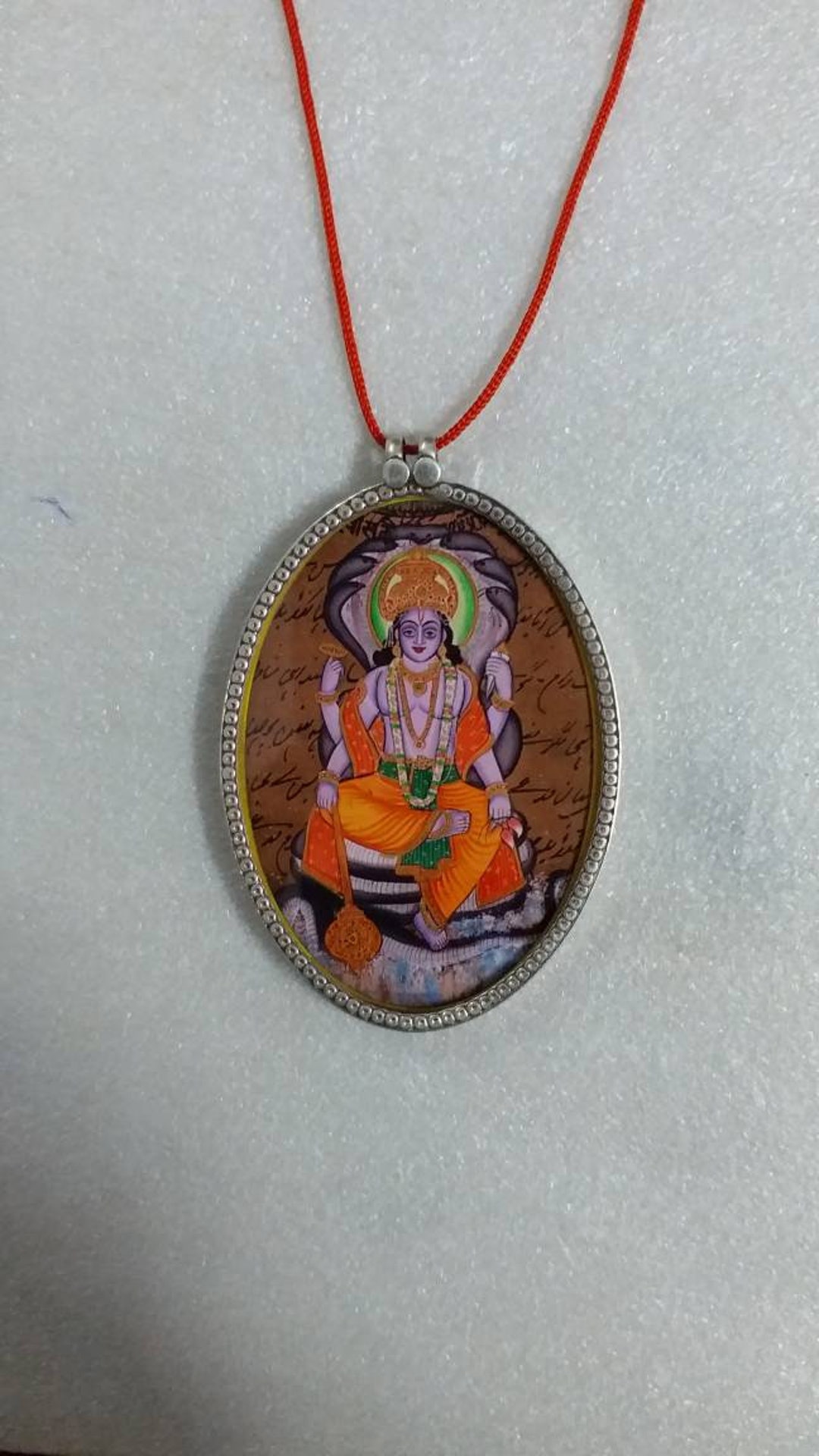 Handmade Sterling Silver Vishnu Pendant: Indian God Necklace - Etsy