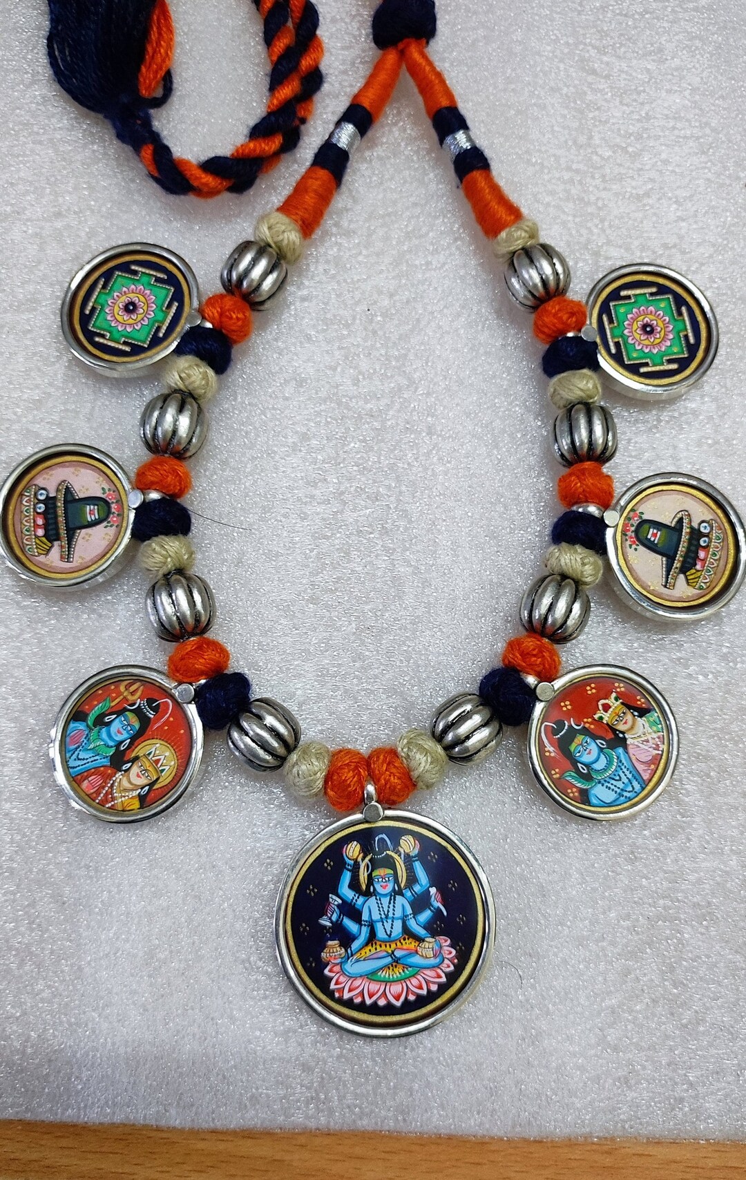 Hand Painted Miniature Painting Hindu Multi Deity Mrityunjay Shiva ...