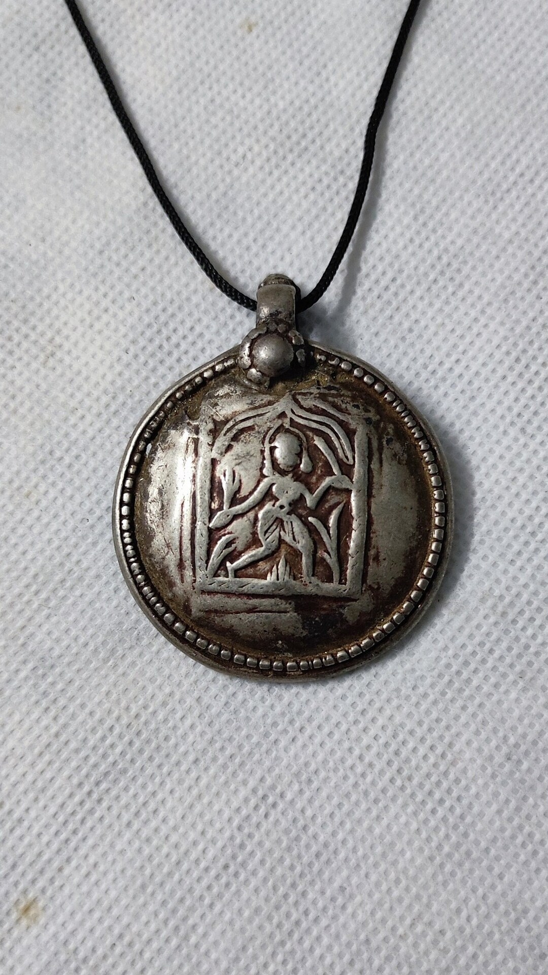 Vintage Handmade Silver Kali Mata Pendant: Rajasthan Tribal Goddess - Etsy