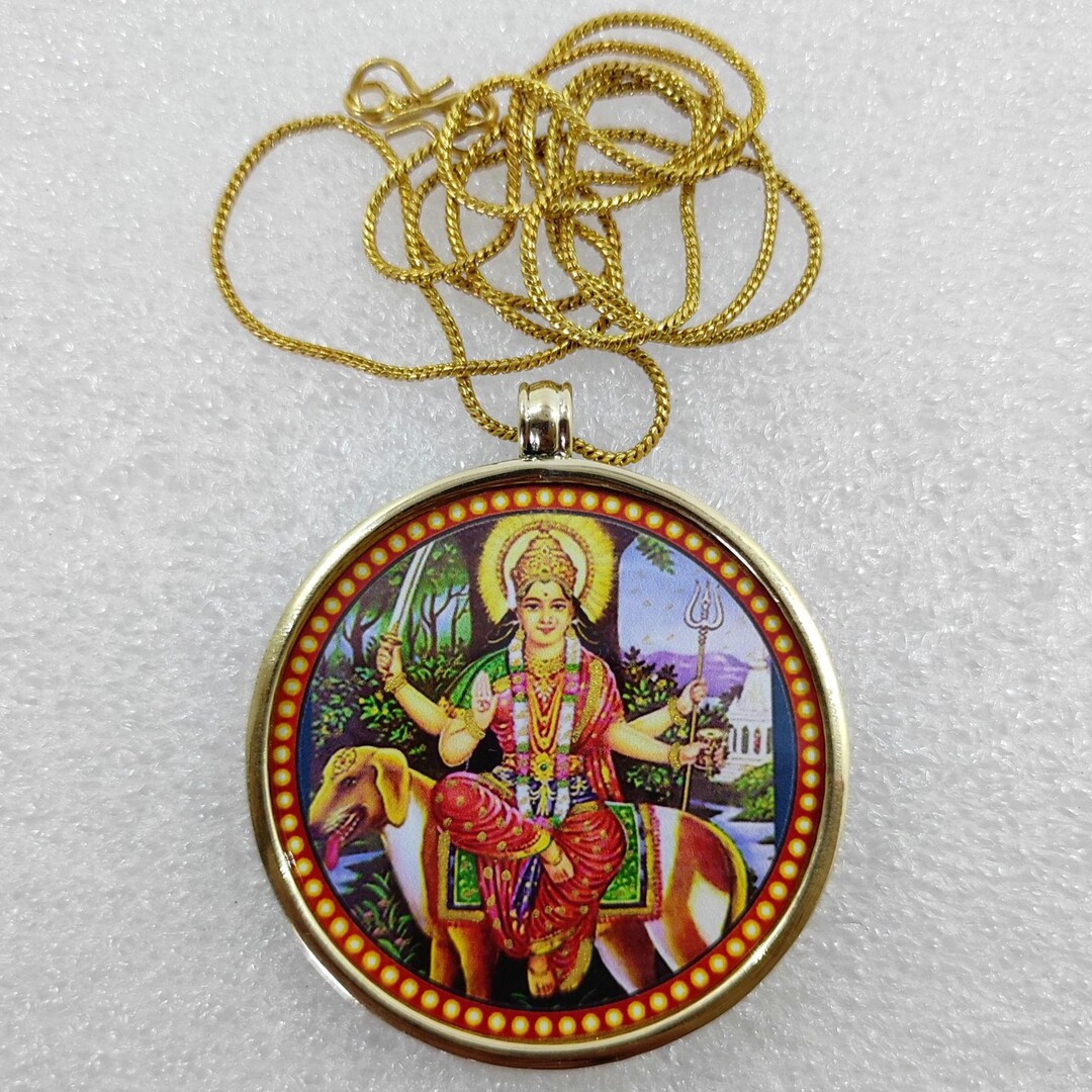Handcrafted Yellow Brass Colour Photo Print Glass Framed Hadkai Mata ...