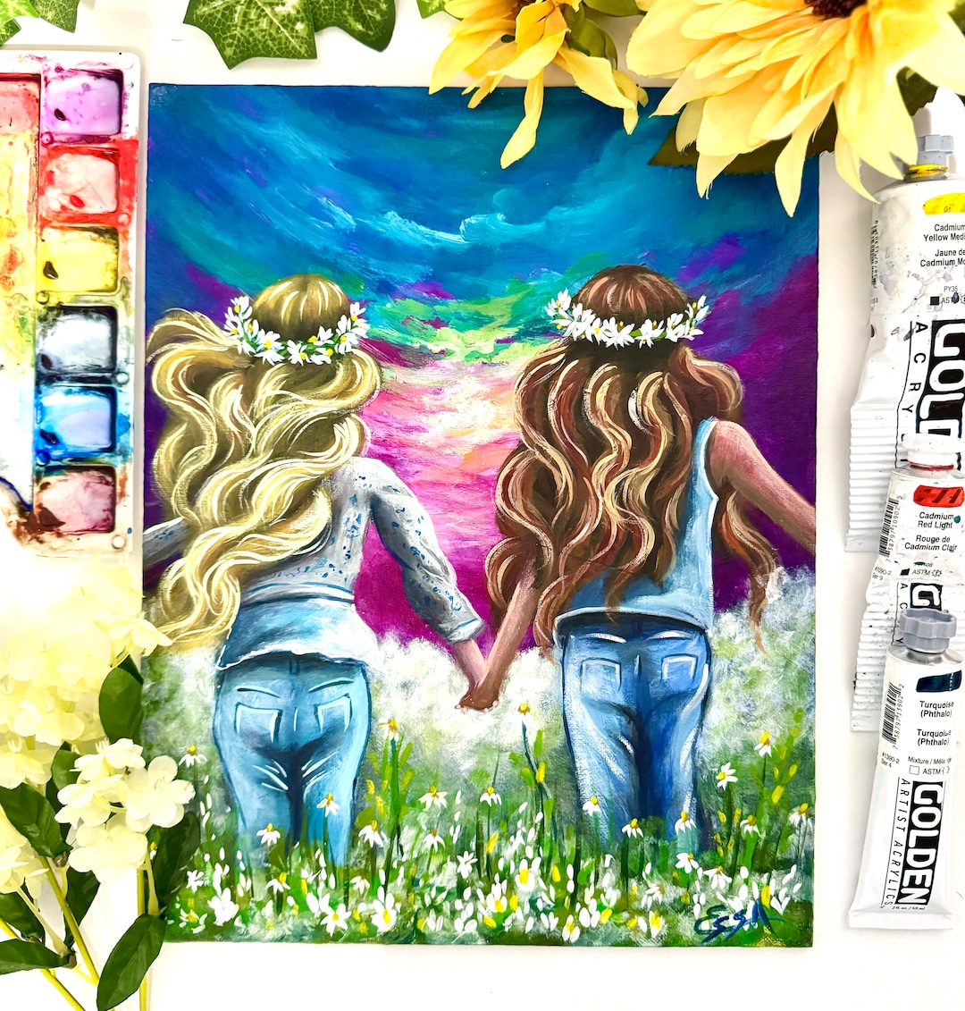 Two Sisters in Daisies (original Design by Cinnamon Cooney, the Art ...