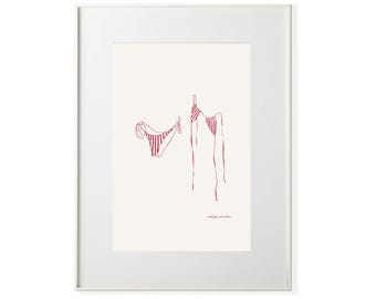 Skinny Dip Stripe Tropical Green Stripe Bikini Line Drawing Line ...