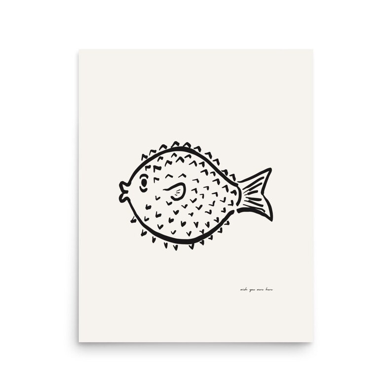 Puffer Fish 01 Tropical Fish Poster Tropical Fish Art Print Ocean Print ...