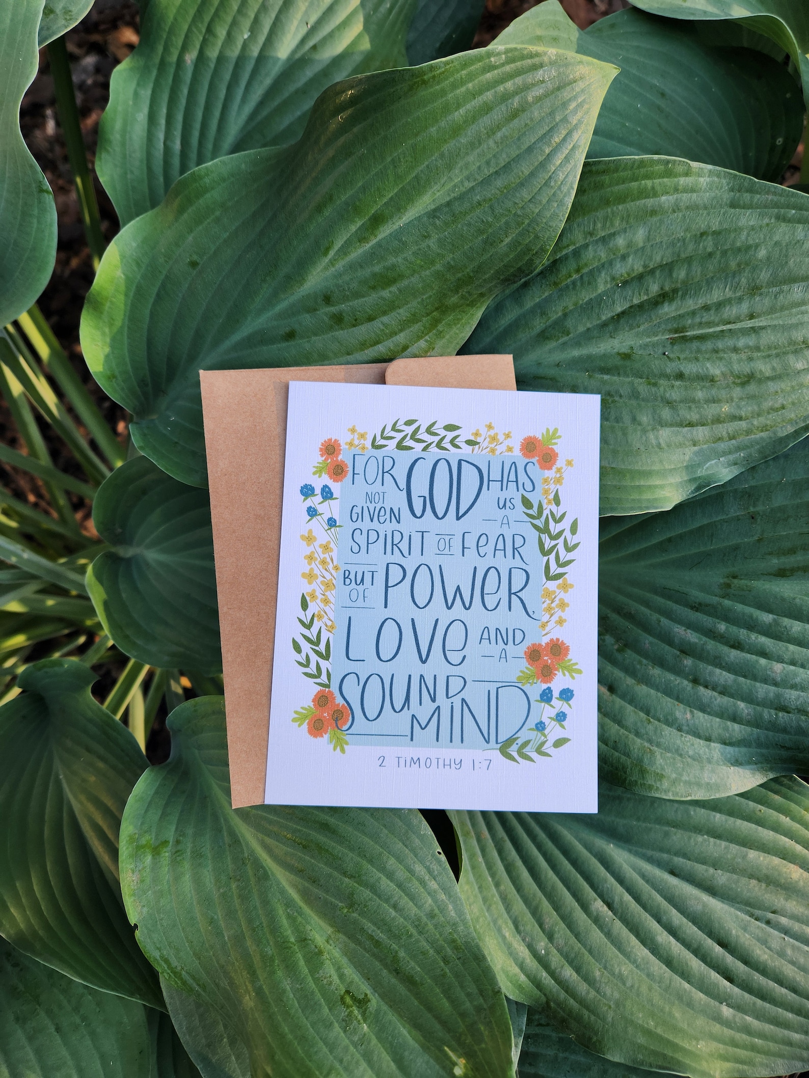 Spirit of Power Love & Sound Mind Card 2 Timothy 1:7 Bible Verse ...