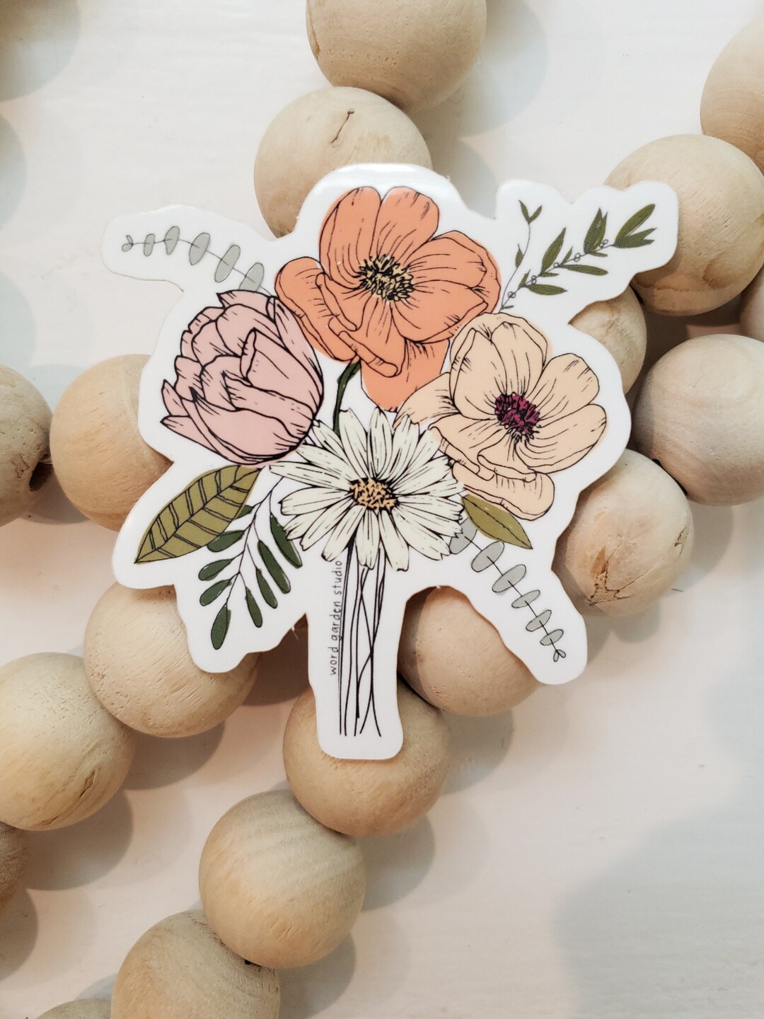 Flower Bouquet Sticker Vinyl Sticker for Water Bottle - Etsy