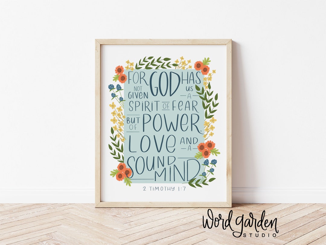 Spirit of Power, Love and a Sound Mind Print Christian Wall Decor 2 ...
