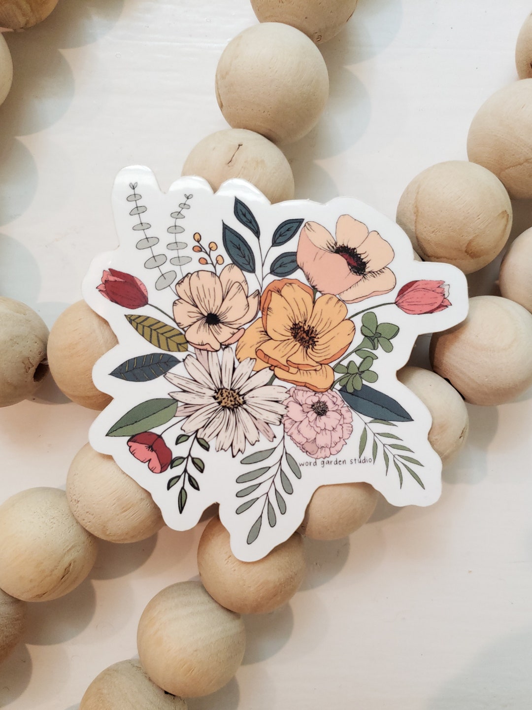 Flower Sticker | Vinyl Sticker for Water Bottle, Laptop, Cell Phone ...