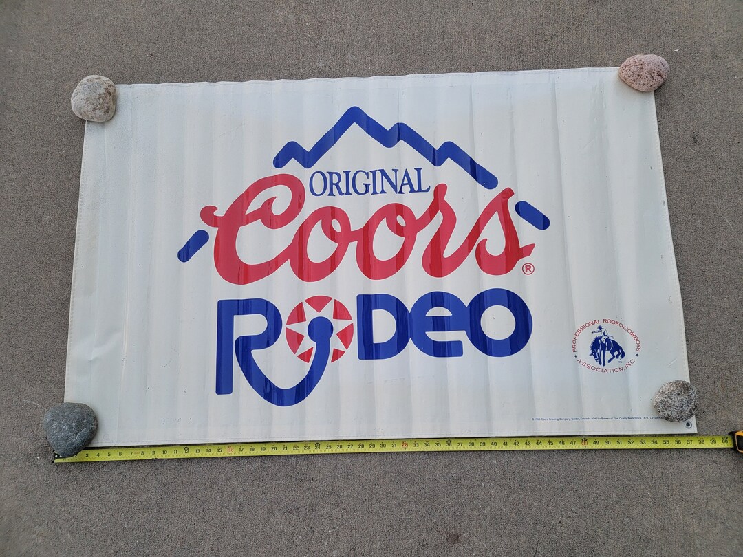 Vintage Original Coors Rodeo 3' X 5' Vinyl Banner From 1995 With ...