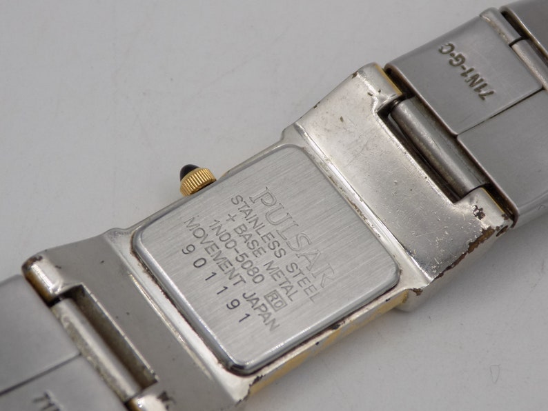 PULSAR, Vintage Watch, Square Watch, Rectangular Case, White Dial ...