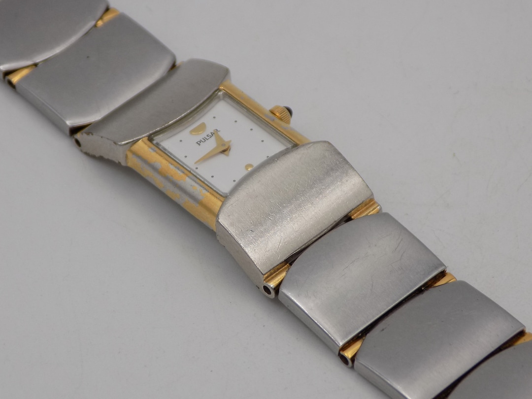 PULSAR, Vintage Watch, Square Watch, Rectangular Case, White Dial ...