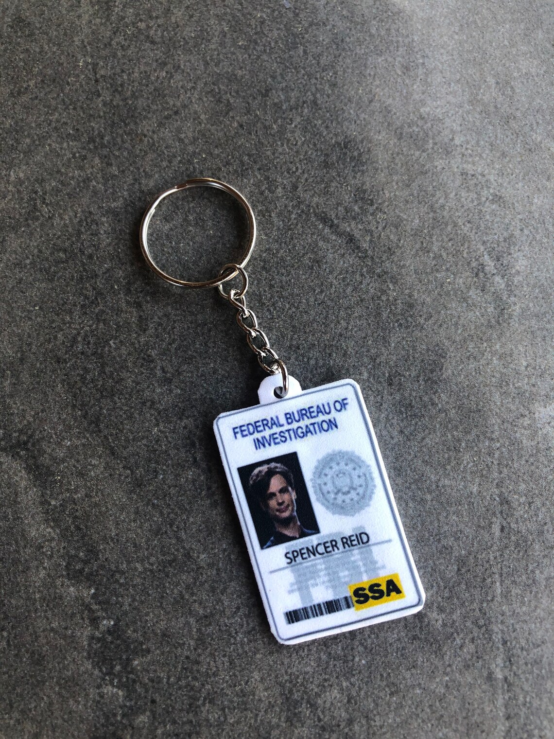 Spencer Reid Fbi Badge Keychain Matthew Gray Gubler - Etsy