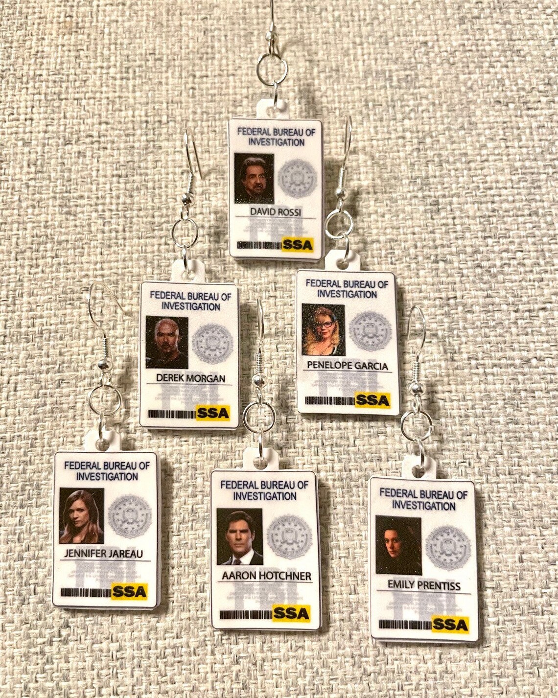 Criminal Minds Inspired Fbi Character Badge Earrings Beadsbyisabella - Etsy